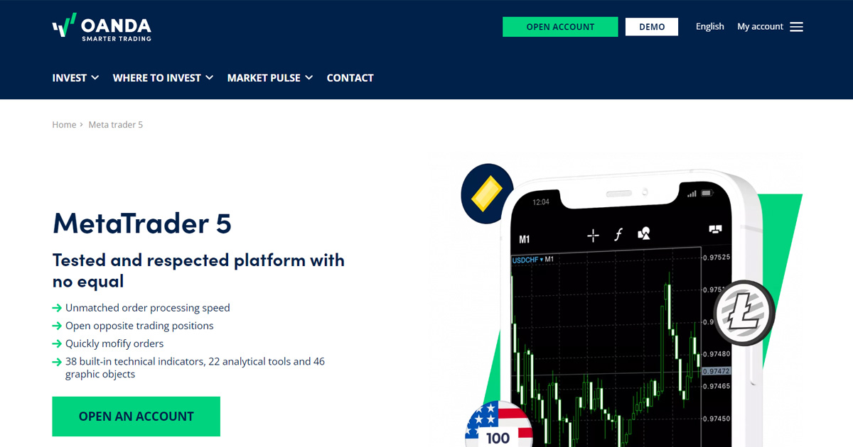 MetaTrader 5 | Negociação de Forex e Índices na MT5 | OANDA